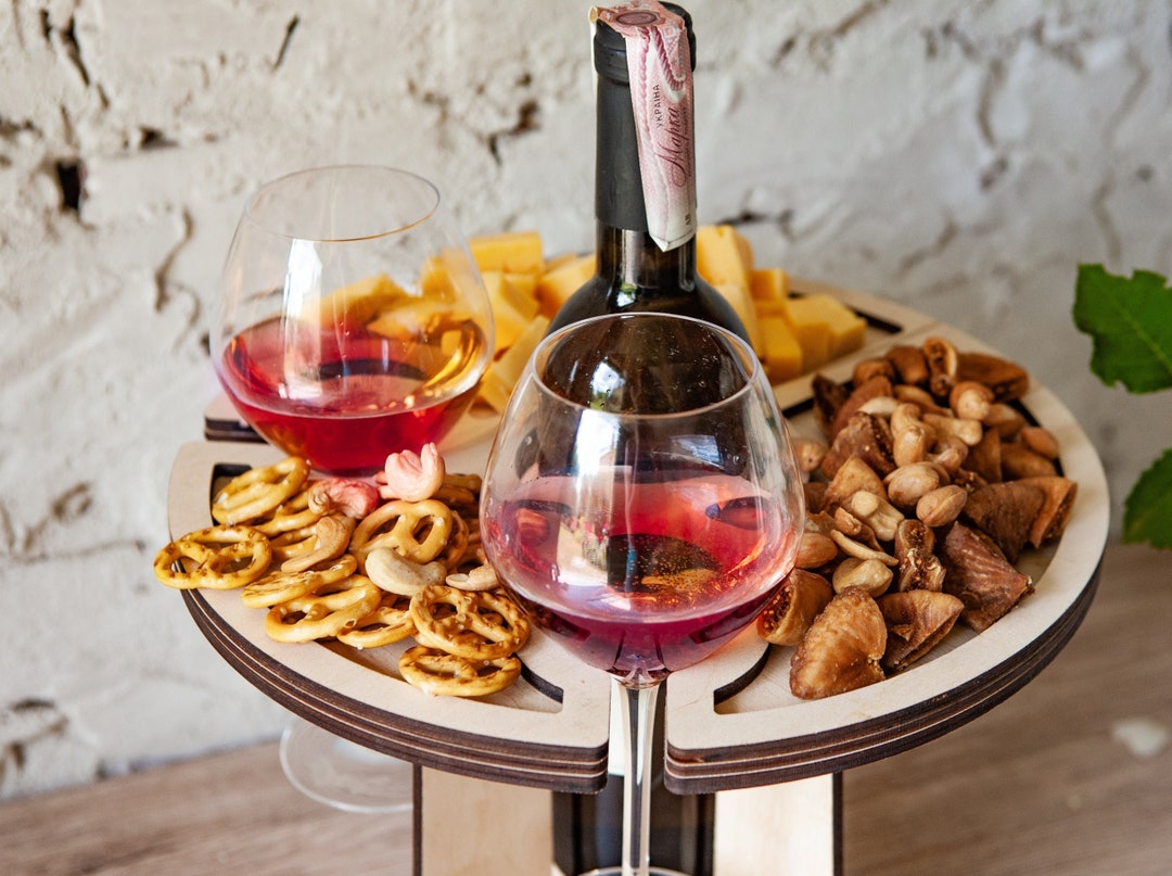 Folding Wine Table Wooden, Wine Picnic Table, Wine Table for Outdoor ...