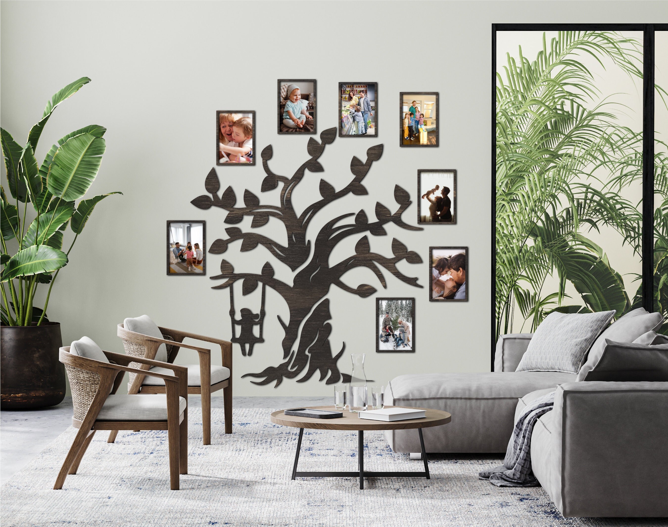 Family Tree With Photos Family Tree Wood Frame Family Tree - Etsy