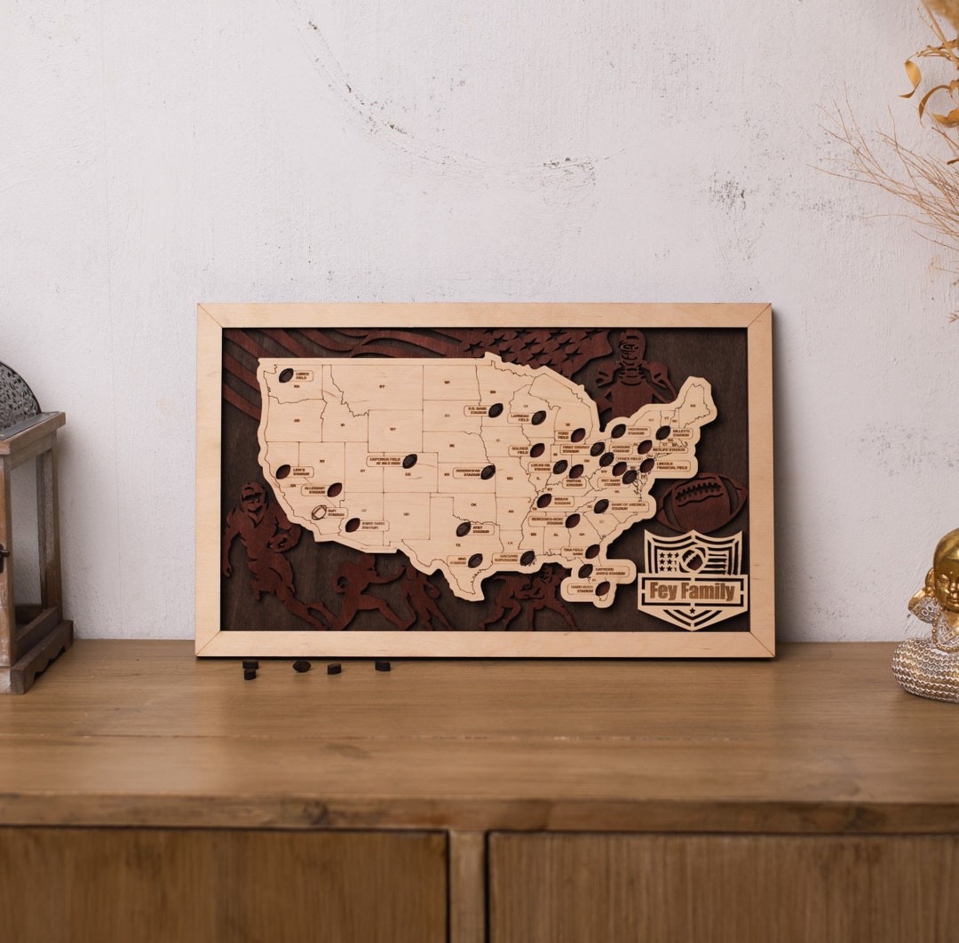 Custom Football Stadium Map, Fbs Football Stadium Map, Football ...