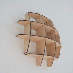 Sphere Shelf Wall Mount, Geometric Wall Shelf, Floating Wood Shelves ...