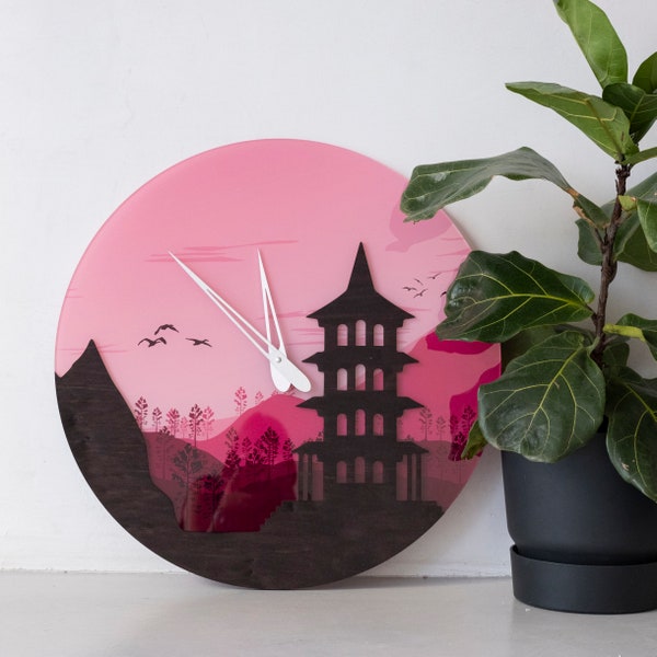 Asian Inspired Wall Clock - Etsy