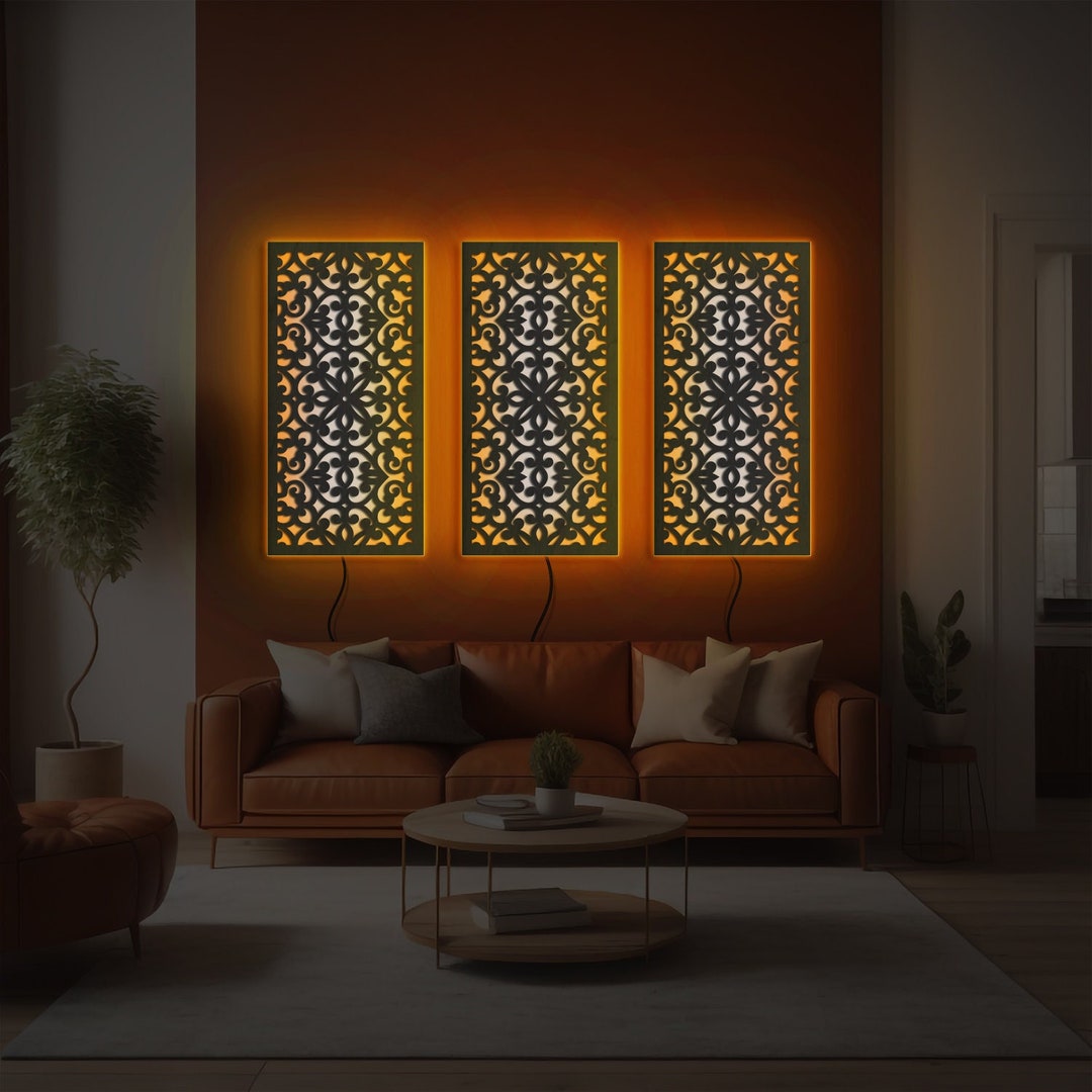 Moroccan Wall Light Decor, Moroccan Wall Art Panels, Above Bed Decor ...