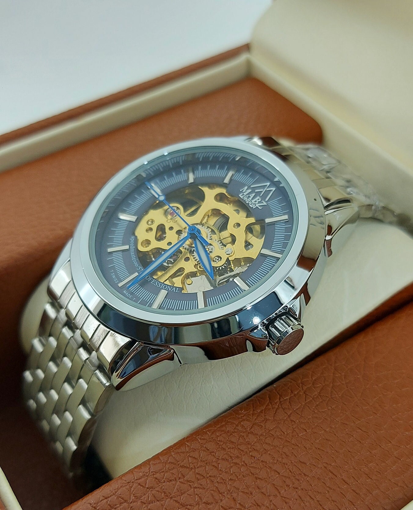 Mabz London Automatic Stainless Steel Dial and Band Men's Wrist Watch - Etsy