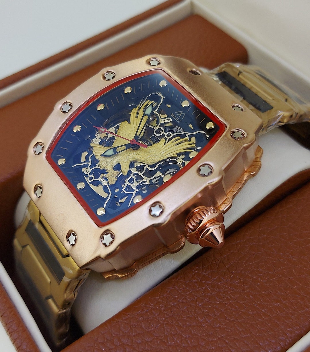 MABZ London Men's Art Deco Automatic Mechanical Rectangular Wristwatch - Etsy UK