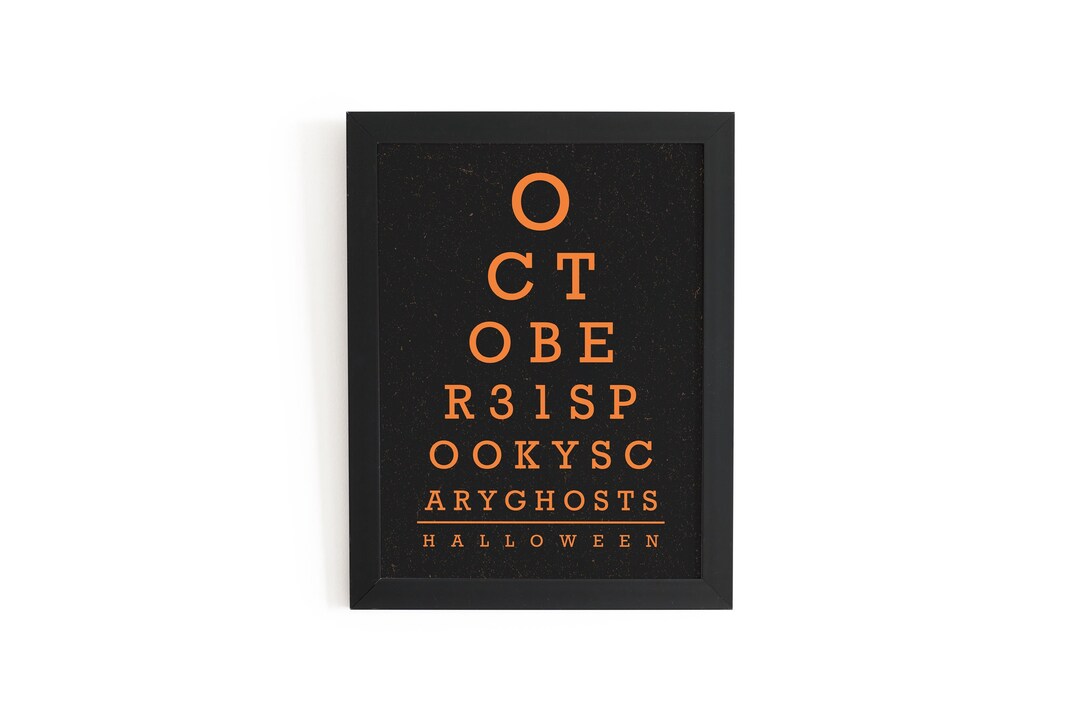Halloween Eye Chart Jpg Pdf, Halloween Digital Print, Halloween Eye ...