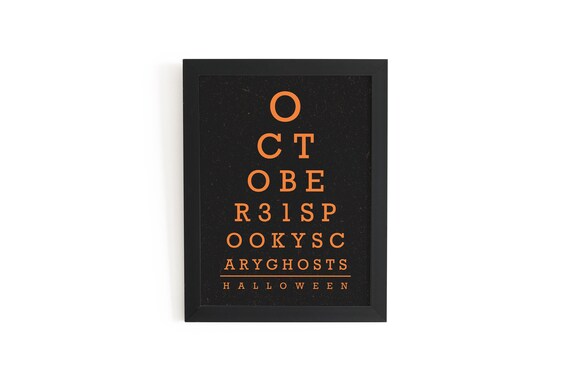 Halloween Eye Chart Jpg Pdf Halloween Digital Print - Etsy