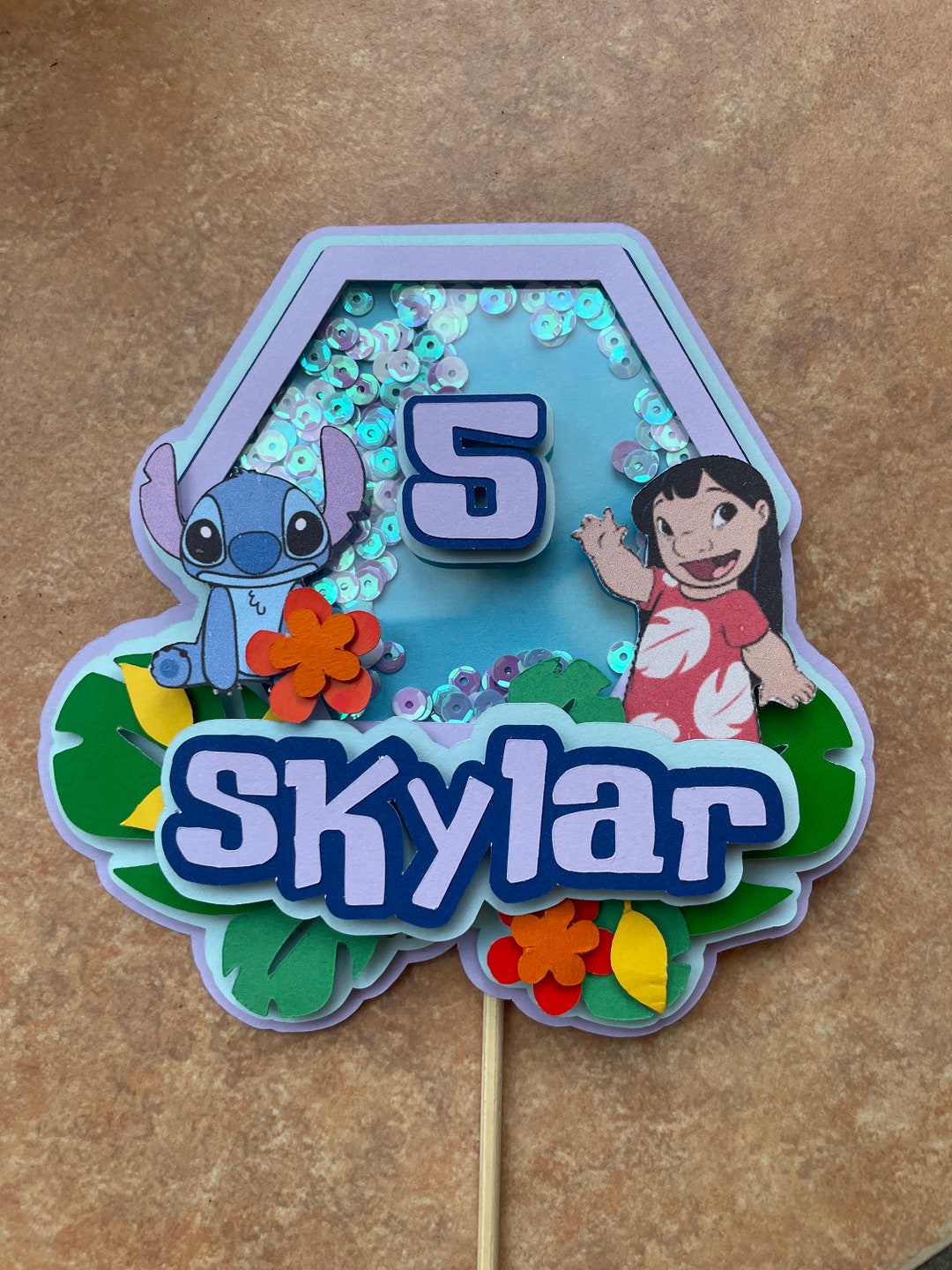3D Lilo & Stitch Shaker Cake Topper - Etsy