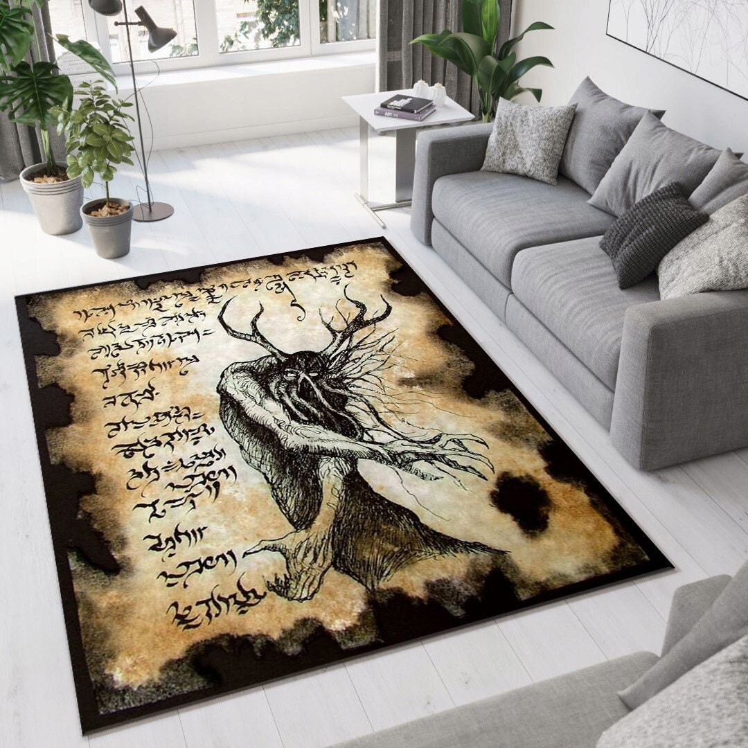 Necronomicon Lovecraft Cthulhu Rune Rug Personalized Rug - Etsy