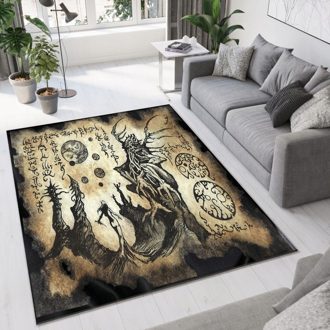 Necronomicon Lovecraft Cthulhu Rune Rug Personalized Rug - Etsy
