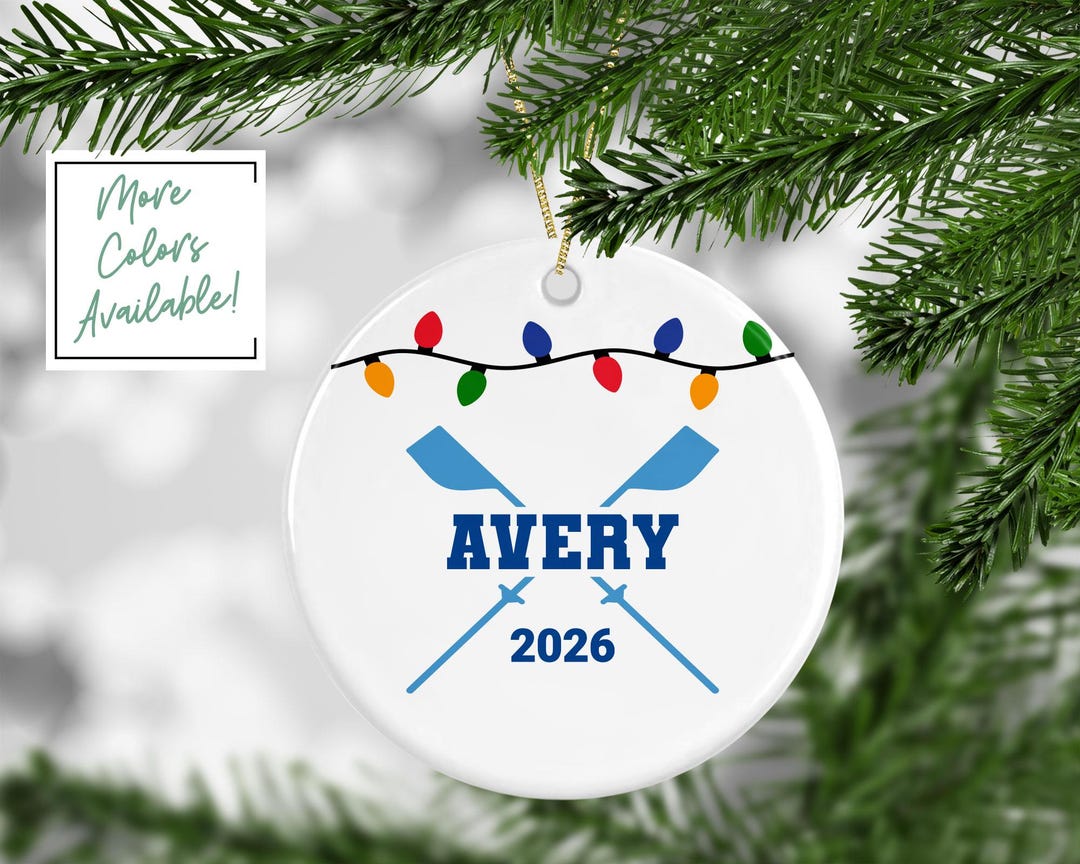 Personalized Rowing Ornament, Crew Christmas Gift With Team Colors ...