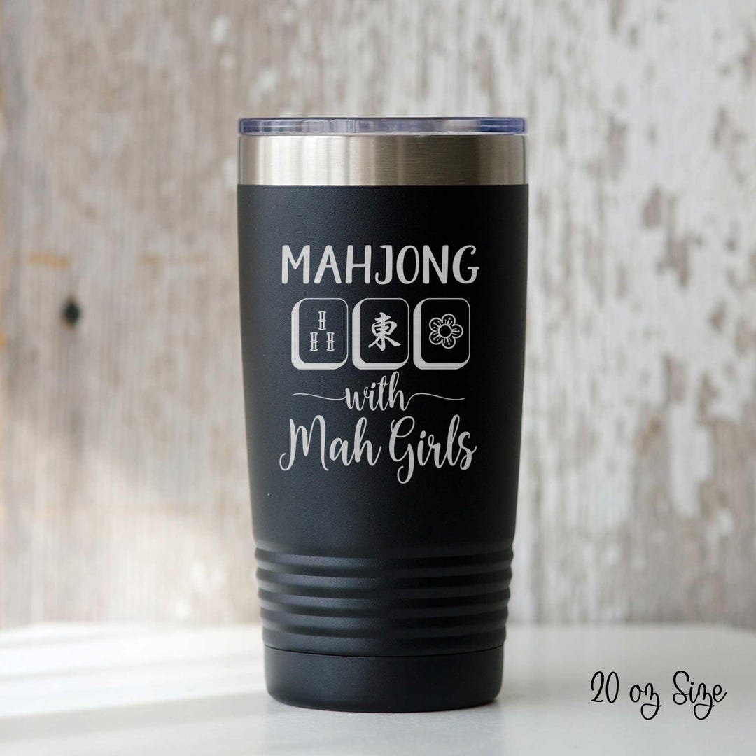 Mahjong Gift, Mahjong Tumbler, Fun Mahjong With Mah Girls Cup, Mahjong ...