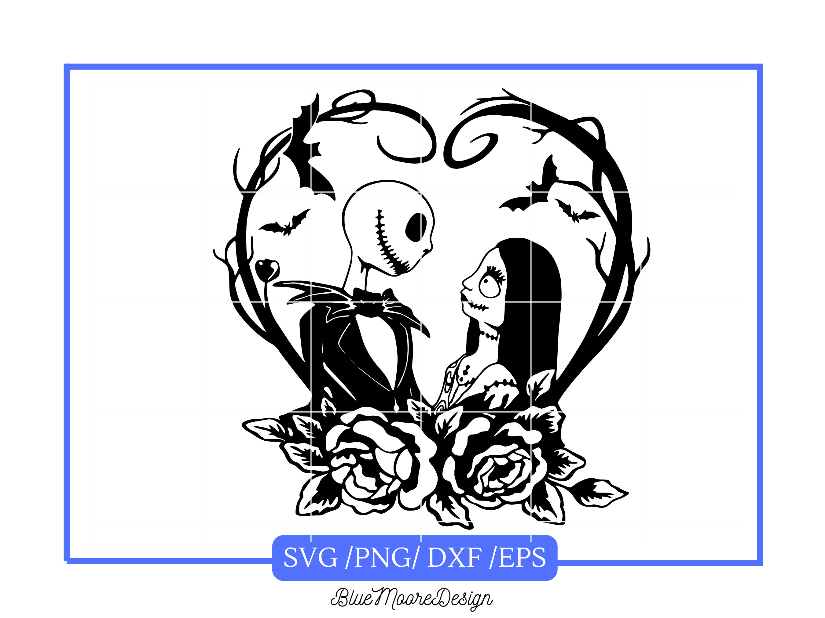 Jack and Sally in Heart SVG Couple Jack and Sally SVG the - Etsy Australia