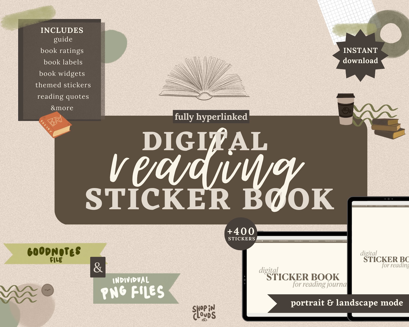 Digital Reading Stickers, Reading Sticker Book, Stickers Reading ...