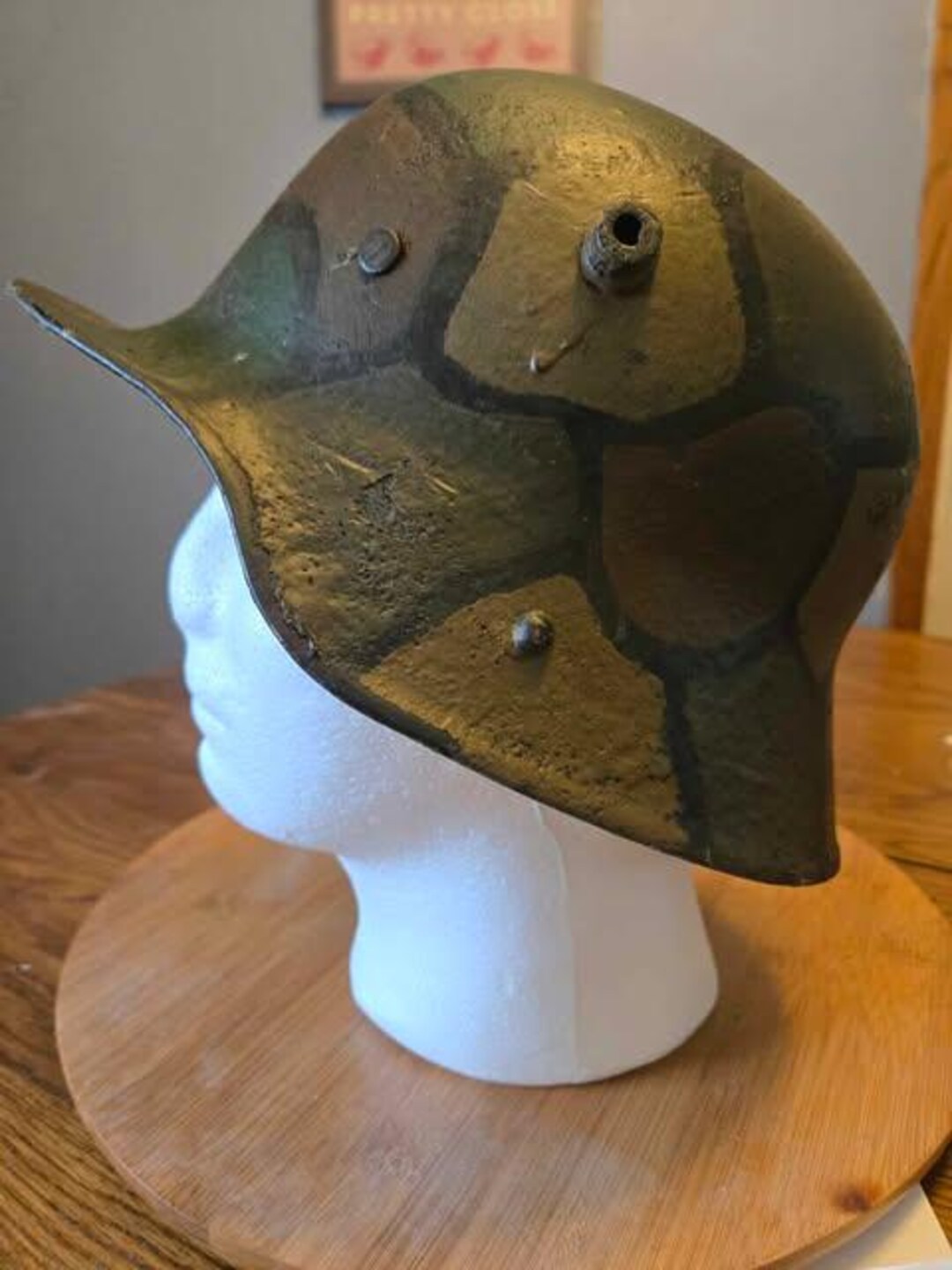 Repro Camo M16 Helmet and Liner, Size 68, With Homemade Camouflage ...