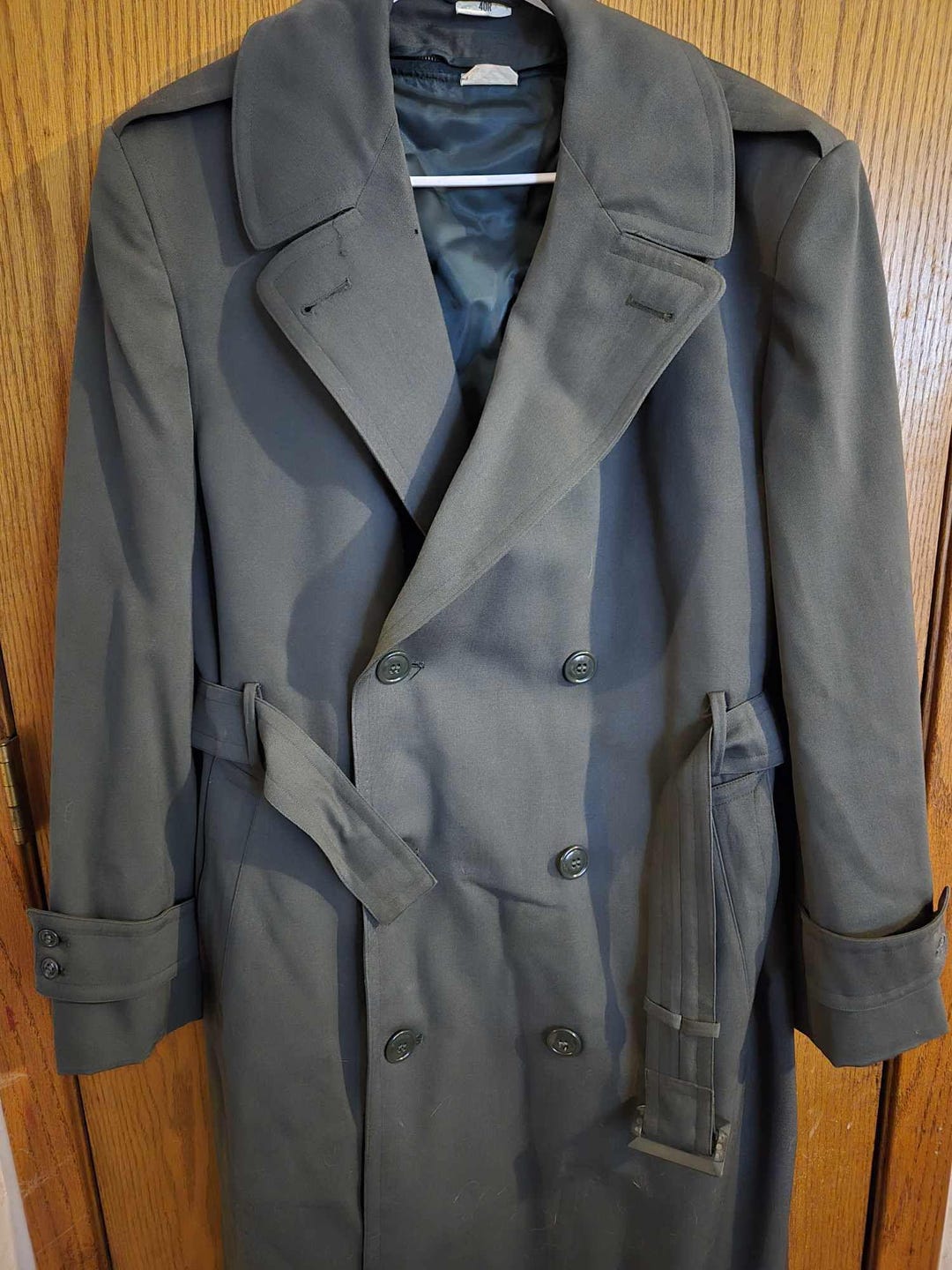 US Army 1967 Wool Gabardine Overcoat W/ Liner and Belt Vietnam Era Sz ...