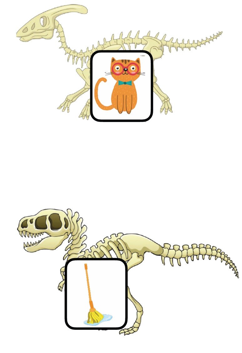 24 Cute Dinosaur CVC Words. Match the Bones to the Dinosaurs. - Etsy