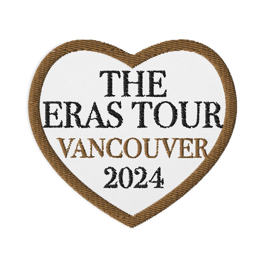 The Eras Tour Vancouver 2024, Heart Iron-on Embroidered Patch Inspired ...