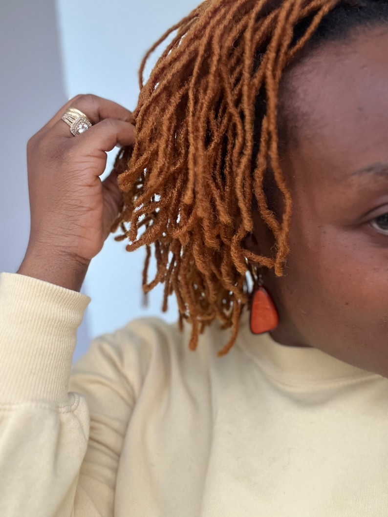 Brown Short Hand-twisted Sister Locs Dreadlocks Faux Locs Braided Wig ...