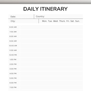 Print Trip Itinerary - Daily Itinerary - Printable - Editable ...