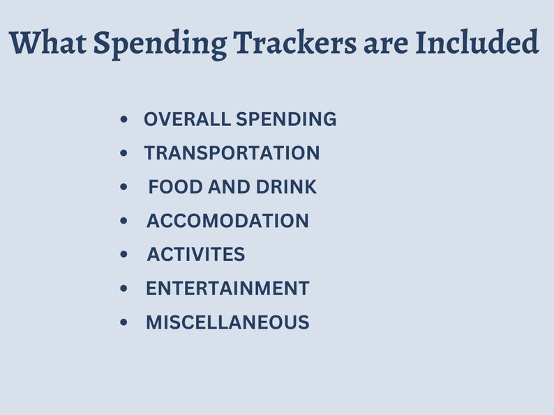 Spending Tracker - Printable Spending Tracker - Printable Trip Spending ...