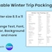 Printable Packing List - Trip Packing List - Travel Printable ...