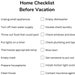 Home Trip Checklist, Home Vacation Checklist, Checklist, Printable Home ...