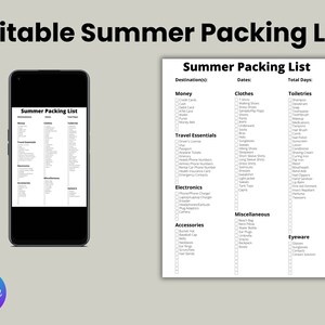 Printable Packing List Packing List Printable Editable - Etsy