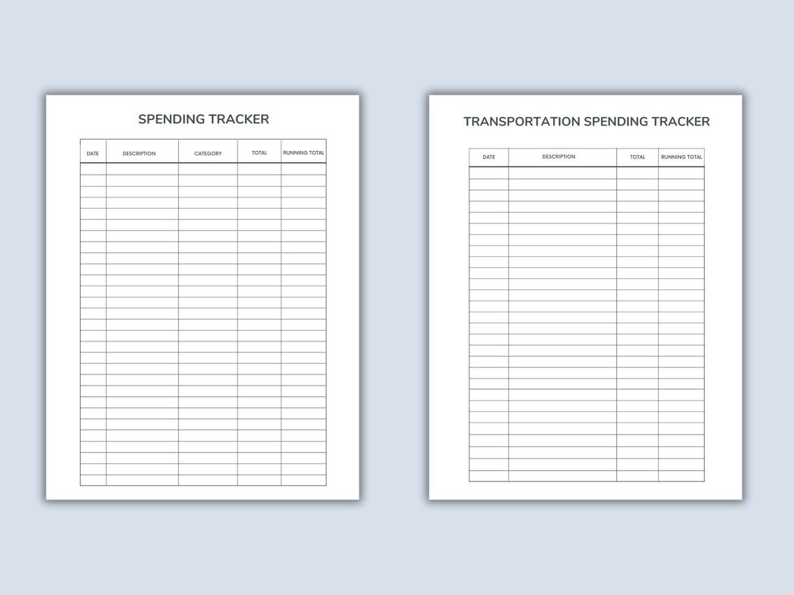 Spending Tracker - Printable Spending Tracker - Printable Trip Spending ...