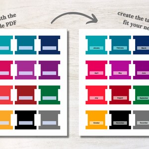 PRINTABLE Planner Tabs, EDITABLE Planner Tabs, Divider Tabs, Household ...