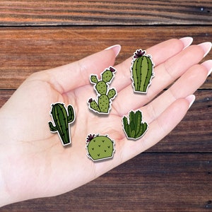 Mini Cacti Sticker Pack 10 PCS, Waterproof Sticker, Tiny Cactus Sticker ...