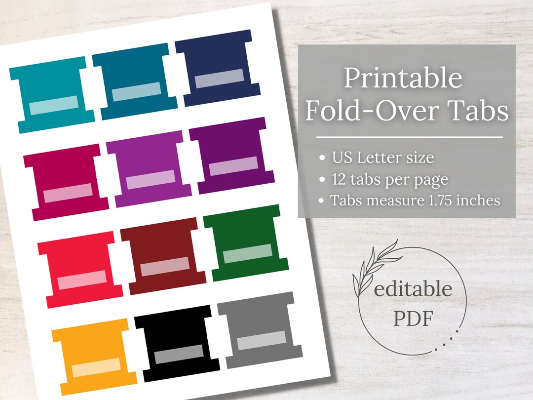 PRINTABLE Planner Tabs, EDITABLE Planner Tabs, Divider Tabs, Household ...