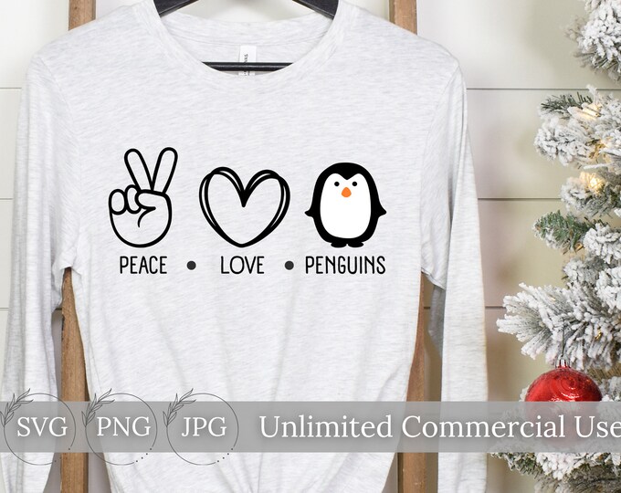 Peace Love Penguins SVG, BUNDLE for 50-70% Off, Peace Love PNG Wall Art ...