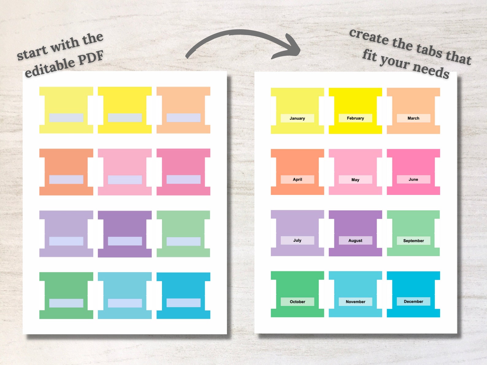 PRINTABLE Planner Tabs, EDITABLE Planner Tabs, Divider Tabs, Household ...