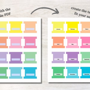 PRINTABLE Planner Tabs, EDITABLE Planner Tabs, Divider Tabs, Household ...