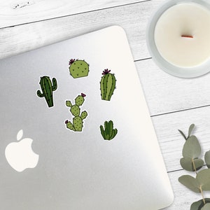 Mini Cacti Sticker Pack 10 PCS, Waterproof Sticker, Tiny Cactus Sticker ...