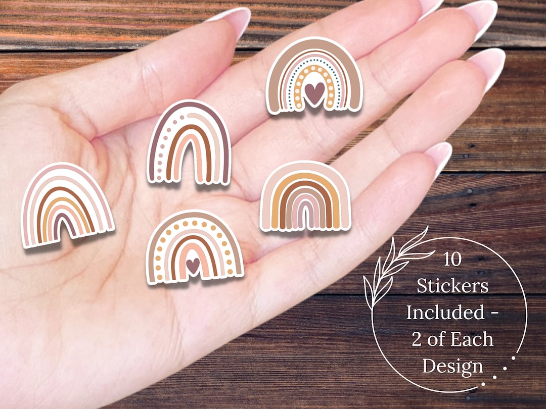 Mini Rainbow Sticker Pack 10 PCS, Waterproof Sticker, Boho Sticker, Die ...
