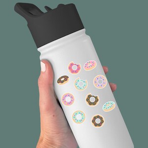 Mini Donut Sticker Pack 10 PCS, Waterproof Sticker, Tiny Donut Sticker ...