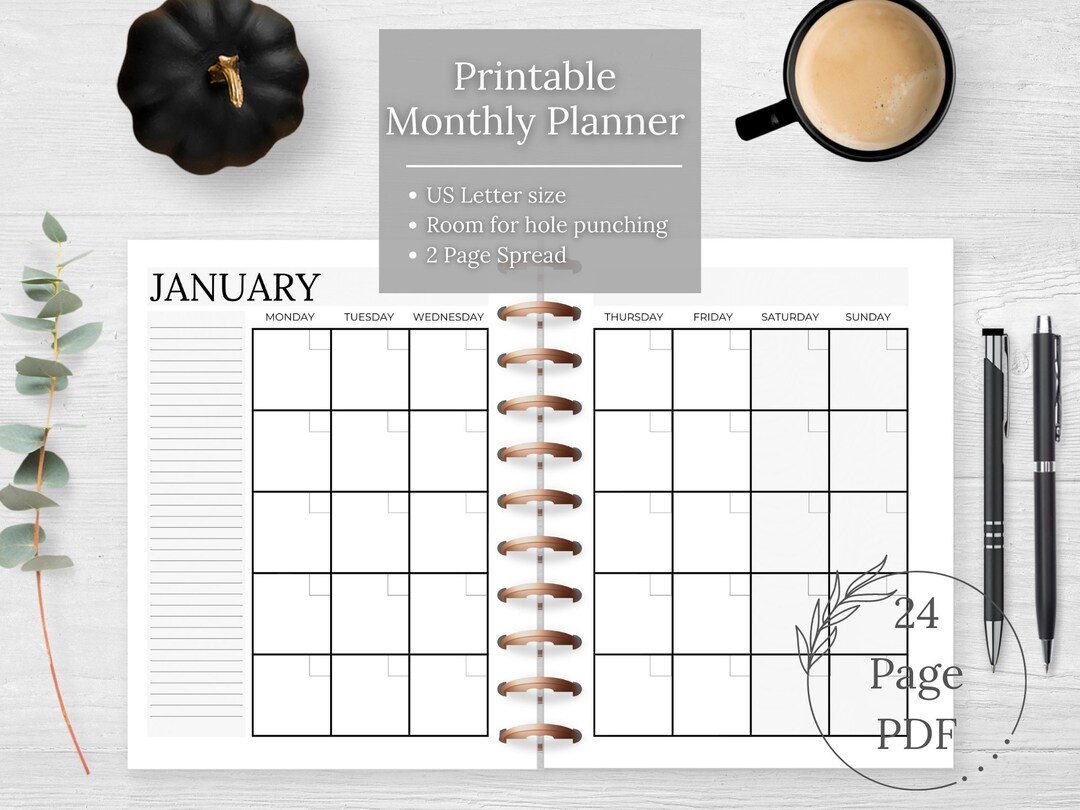 PRINTABLE Monthly Planner Pages, Work Planner, Everyday Planner ...