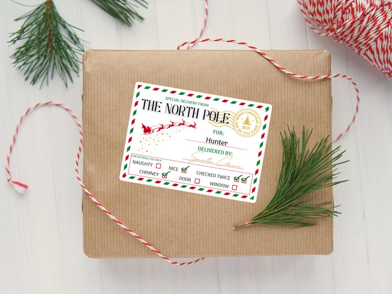 Personalized Santa Gift Tags 1-36 Pack, Christmas Gift Tag for Kids ...