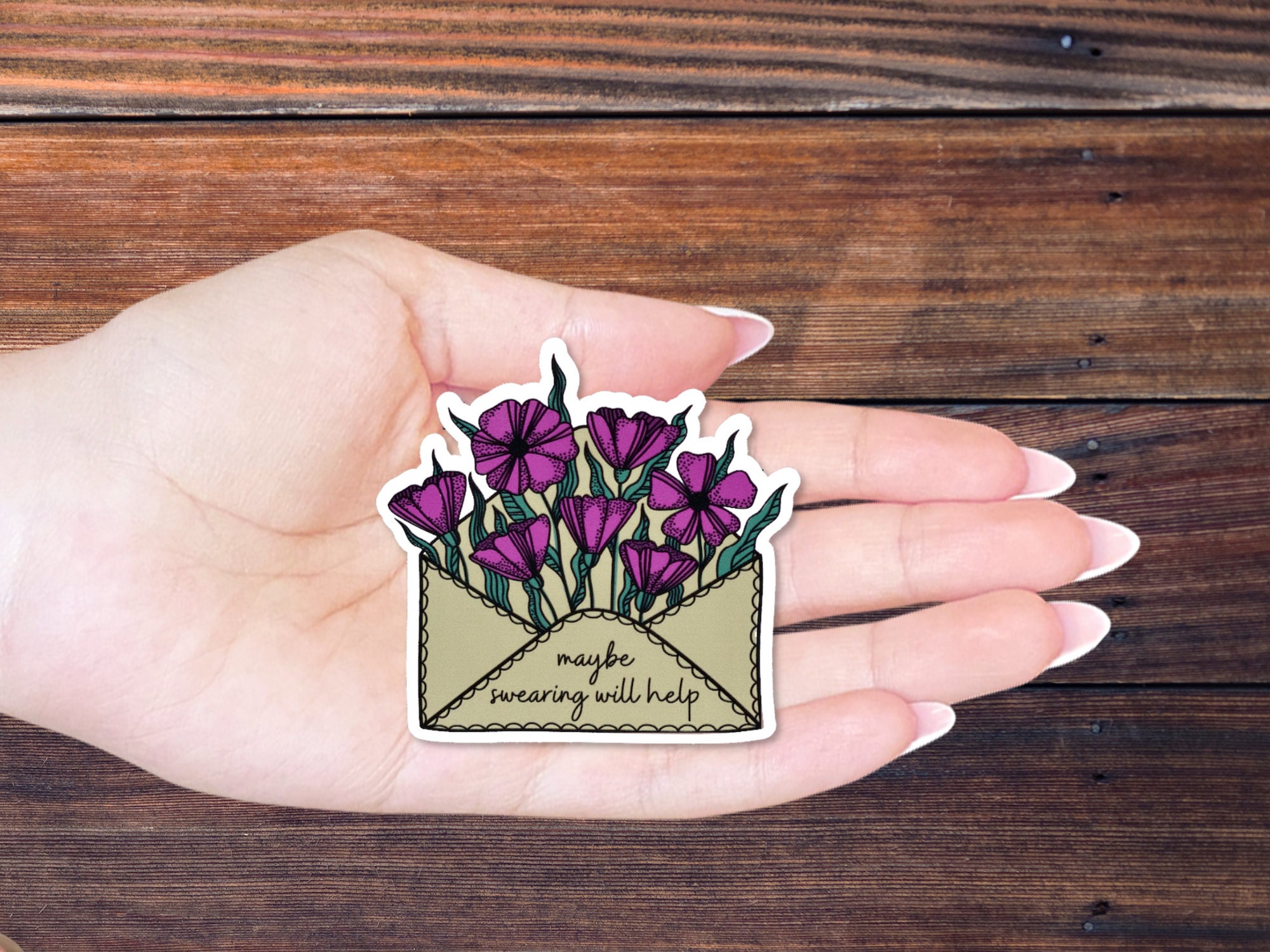 Maybe Swearing Will Help Sticker Waterproof Sticker Die Cut - Etsy