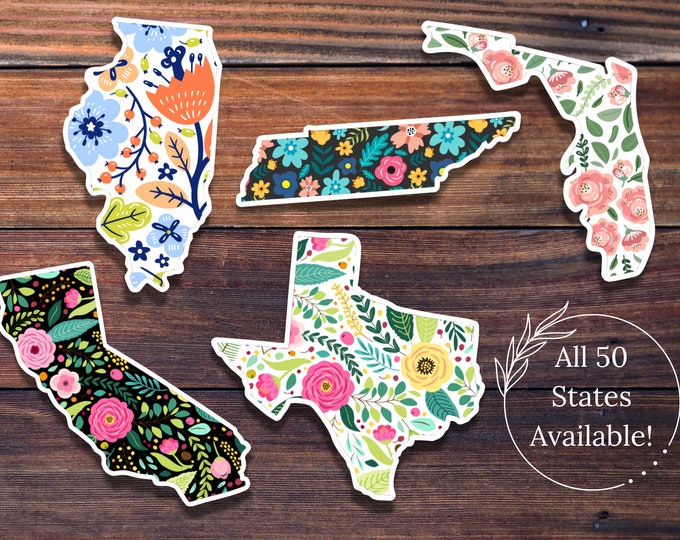 State Stickers, US State Stickers, Vinyl State Stickers, Waterproof ...