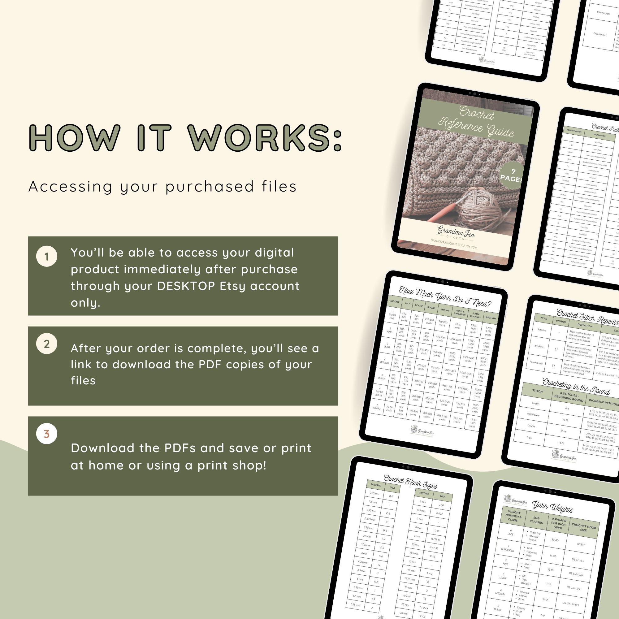 Printable Crochet Cheat Sheet: Beginner Crochet Reference Guide (PDF ...