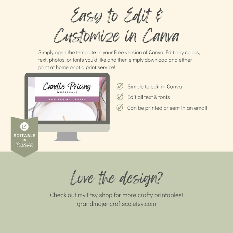 Printable Candle Catalog Template: Wholesale Price List, Small Business ...
