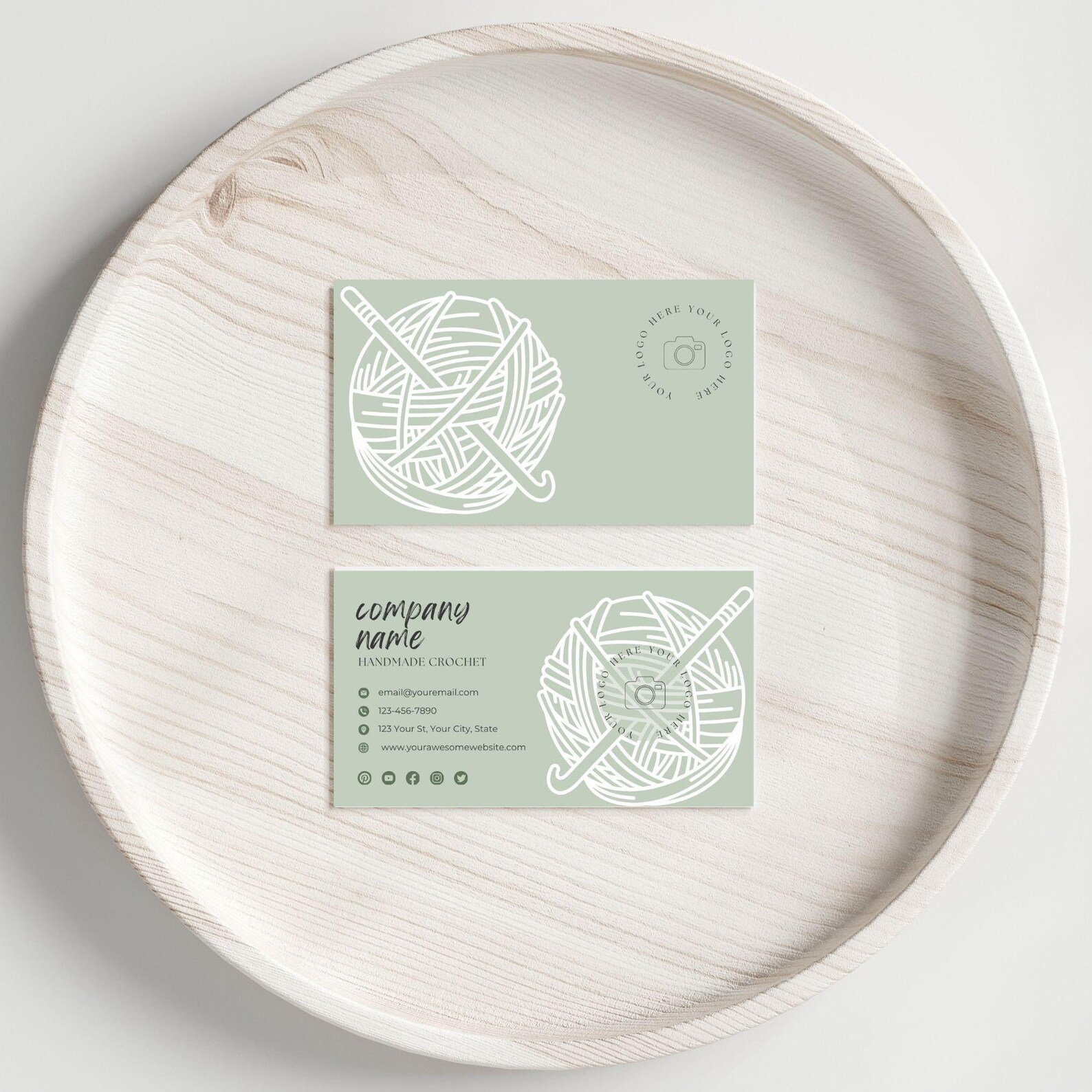 Crochet Business Card Template, Custom Business Card Design, Editable ...