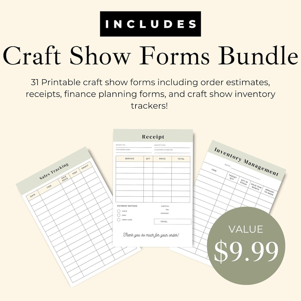 Craft Show Planner Bundle: 120+ Pages, Vendor Forms (digital Download ...