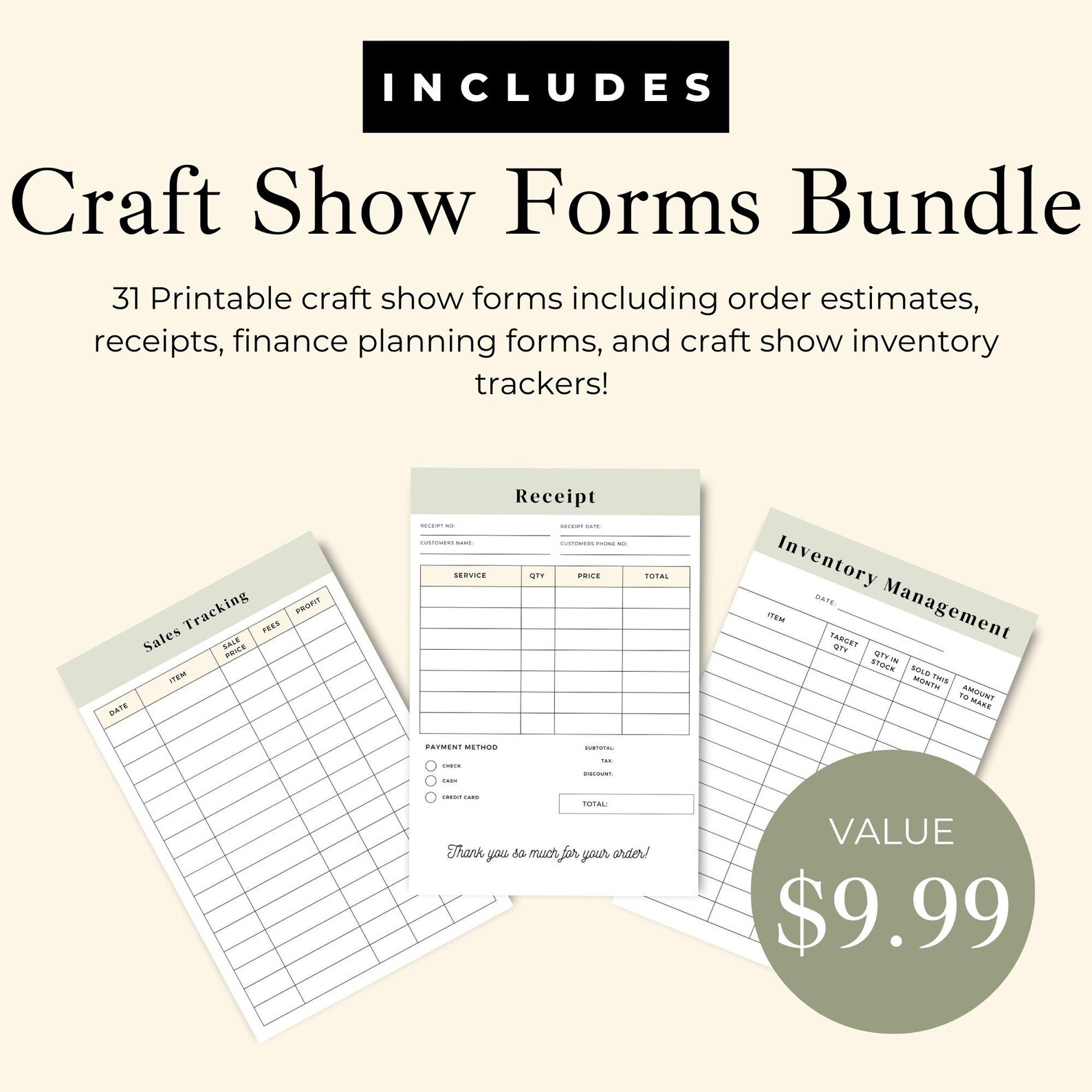 Craft Fair Planner Bundle, Printable Craft Forms for Handmade Vendors ...
