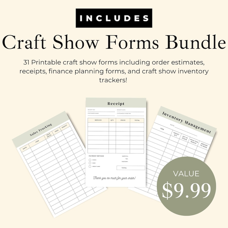 Craft Show Planning Printable Bundle, Ultimate Craft Fair Template for ...