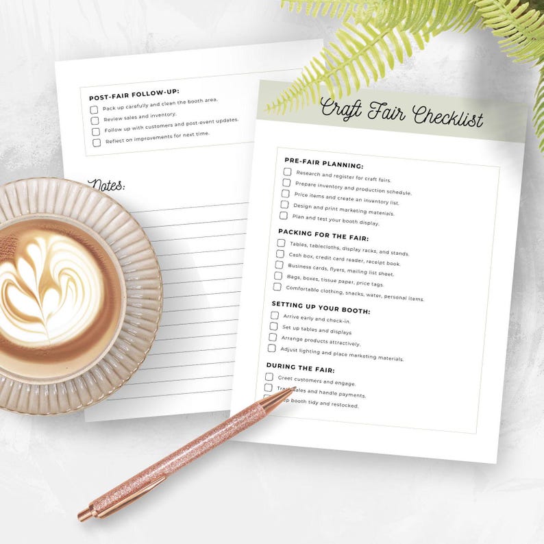 Printable Craft Show Planning Checklist, Craft Fair Planning for Small Handmade Business, Vendor ...