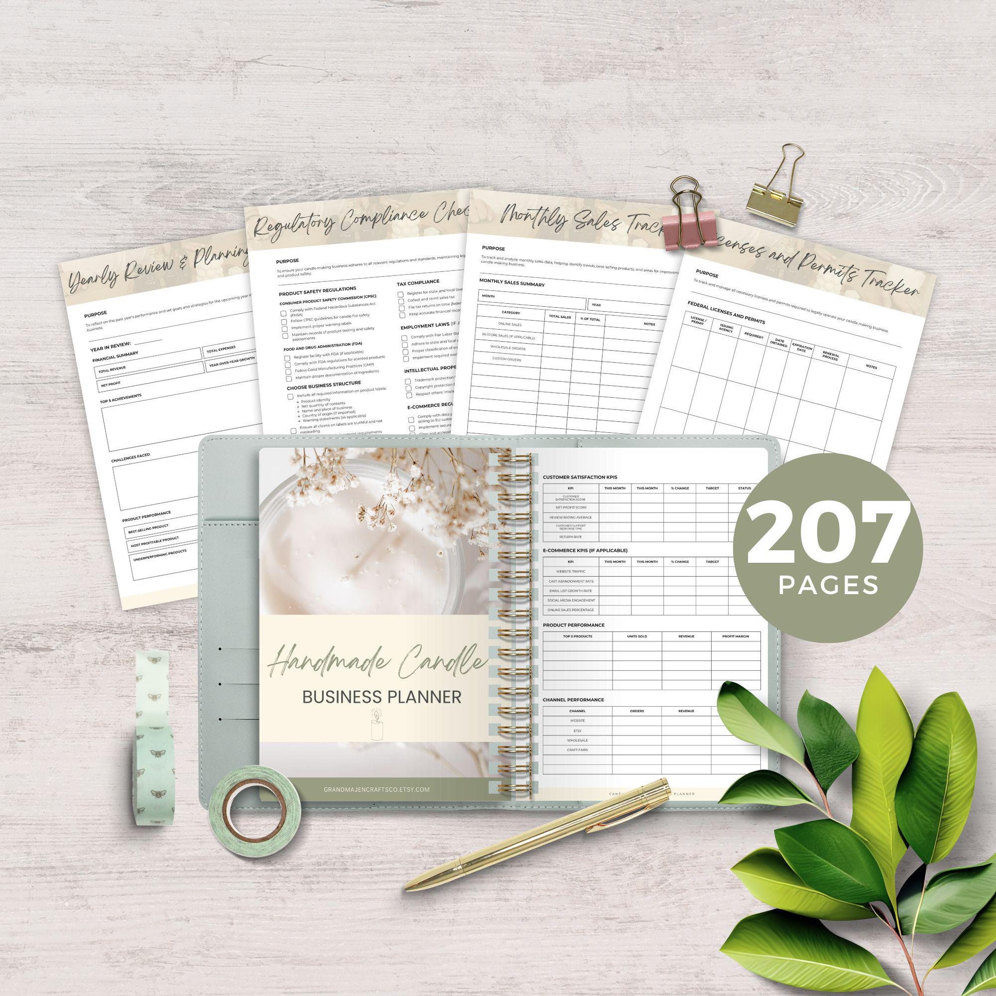 Printable Handmade Candle Business Planner, Candle Making Organizer ...