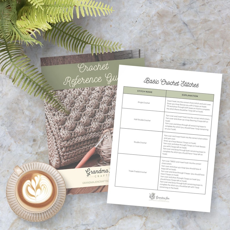 Crochet Cheat Sheet Printable Bundle, Beginner Crochet Reference Card ...